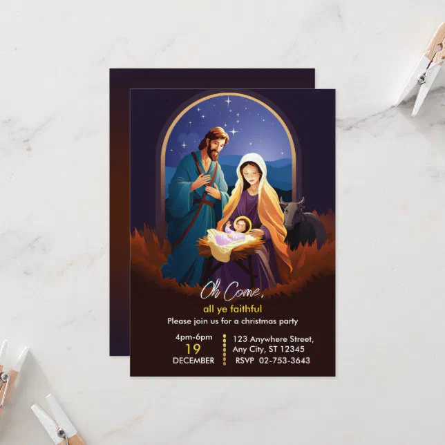Nativity Invitation Religious Christmas Invitation | Zazzle