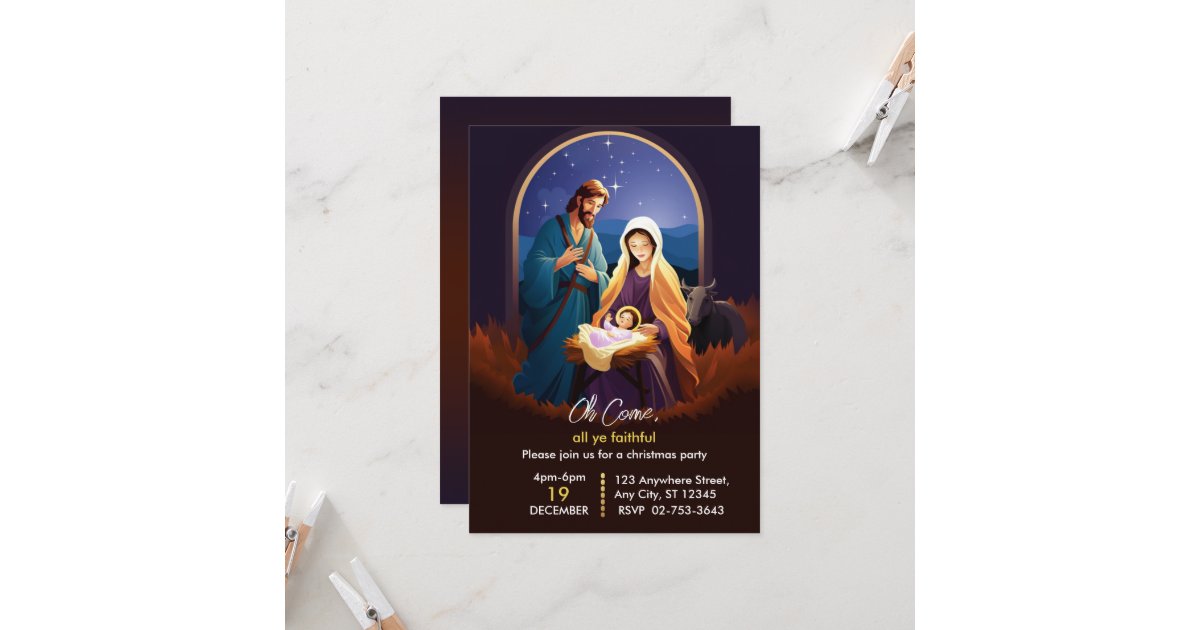 Nativity Invitation Religious Christmas Invitation | Zazzle