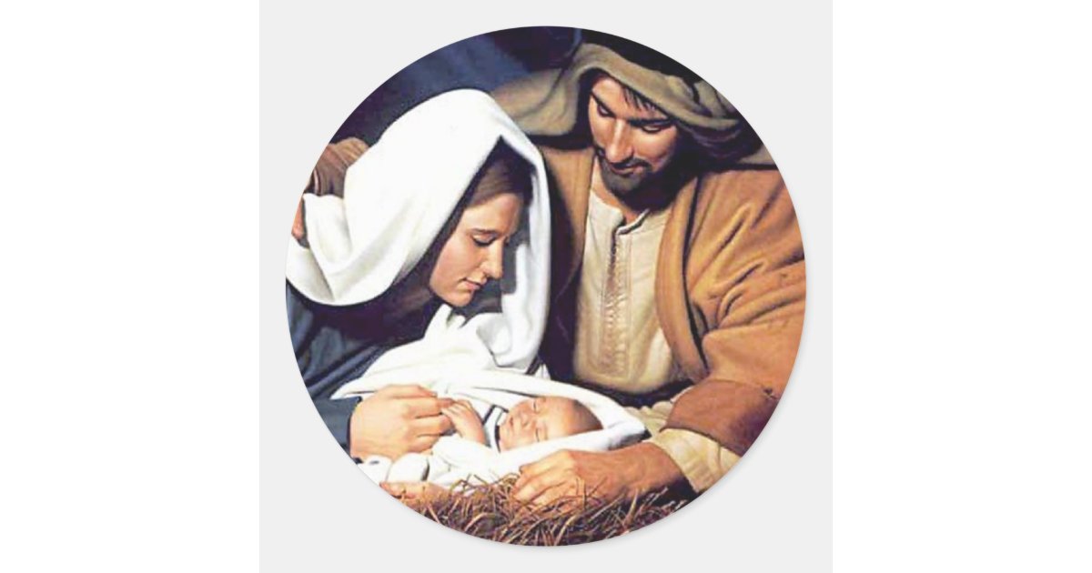 Nativity / Luke 2:11 Classic Round Sticker | Zazzle
