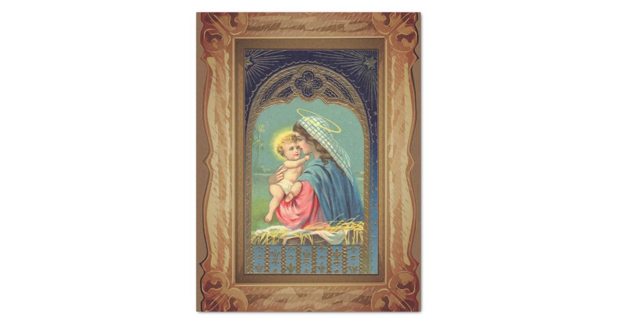 Nativity Mary Holding The Baby Jesus Tissue Paper | Zazzle