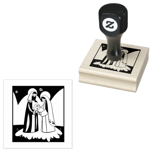 Nativity of Jesus Religious Christian Holy Family Rubber Stamp | Zazzle