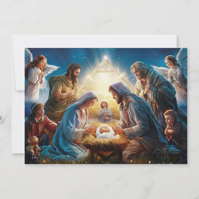 Nativity Scene Baby Jesus Christmas Card #1 | Zazzle