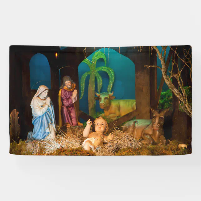 Nativity scene banner | Zazzle
