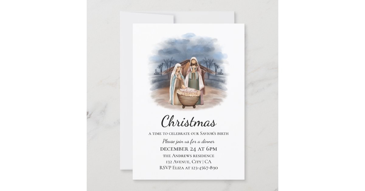 Nativity Scene - Christmas Invitation Card | Zazzle