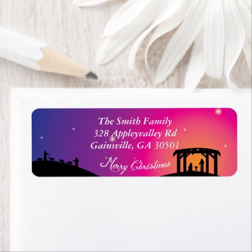 Nativity Scene Christmas Labels | Zazzle