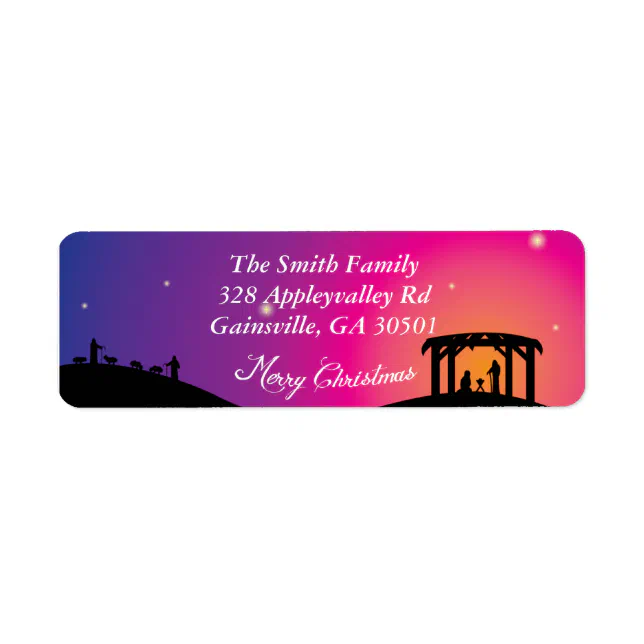 Nativity Scene Christmas Labels | Zazzle