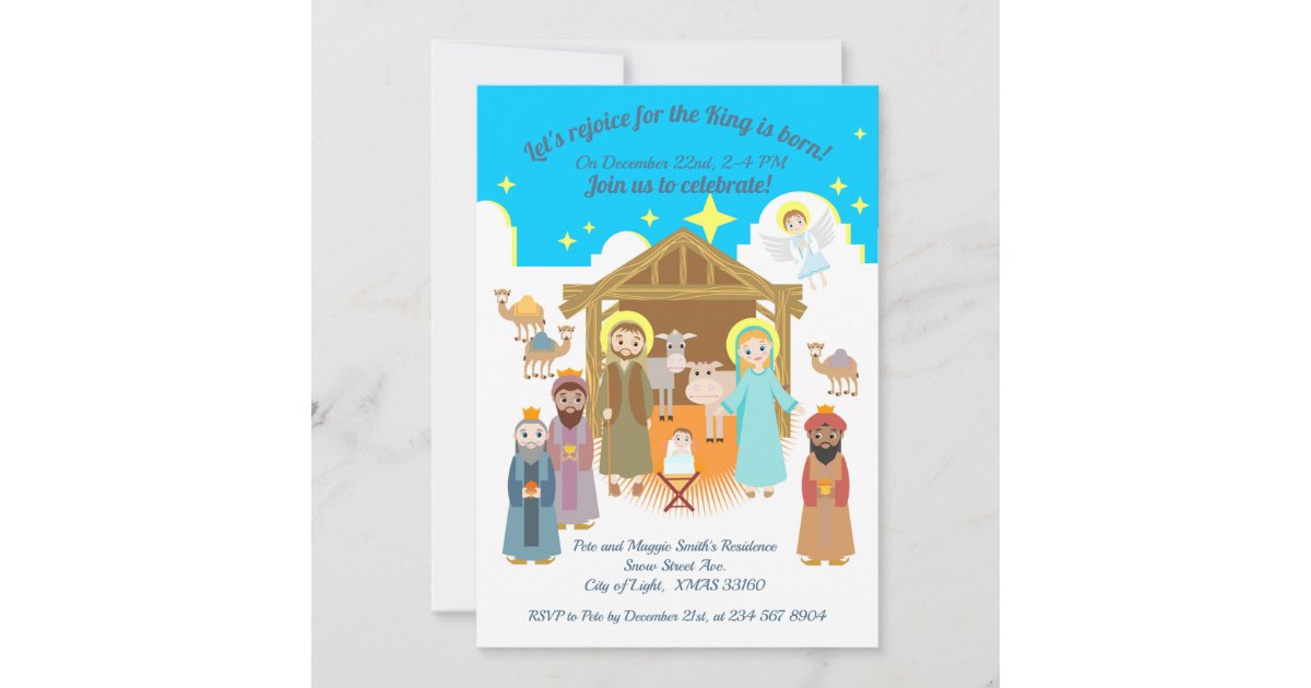 Nativity Scene Christmas Party Invitation | Zazzle