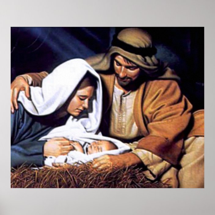 Nativity Scene Gifts for Christmas Poster | Zazzle.com