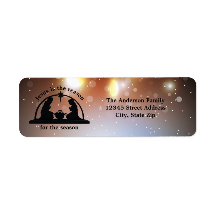 Nativity Scene Lights - Return Address Label | Zazzle