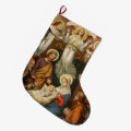 Nativity Scene with Angels Christmas Stocking | Zazzle