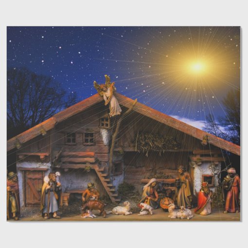 Nativity Scene Wrapping Paper | Zazzle