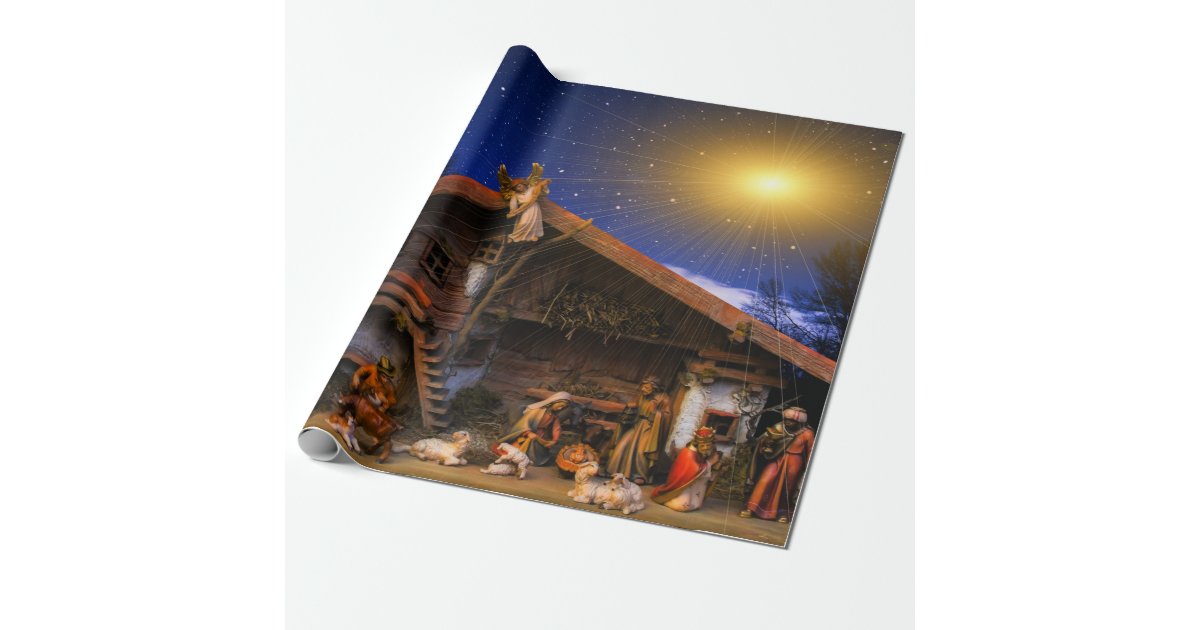 Nativity Scene Wrapping Paper | Zazzle