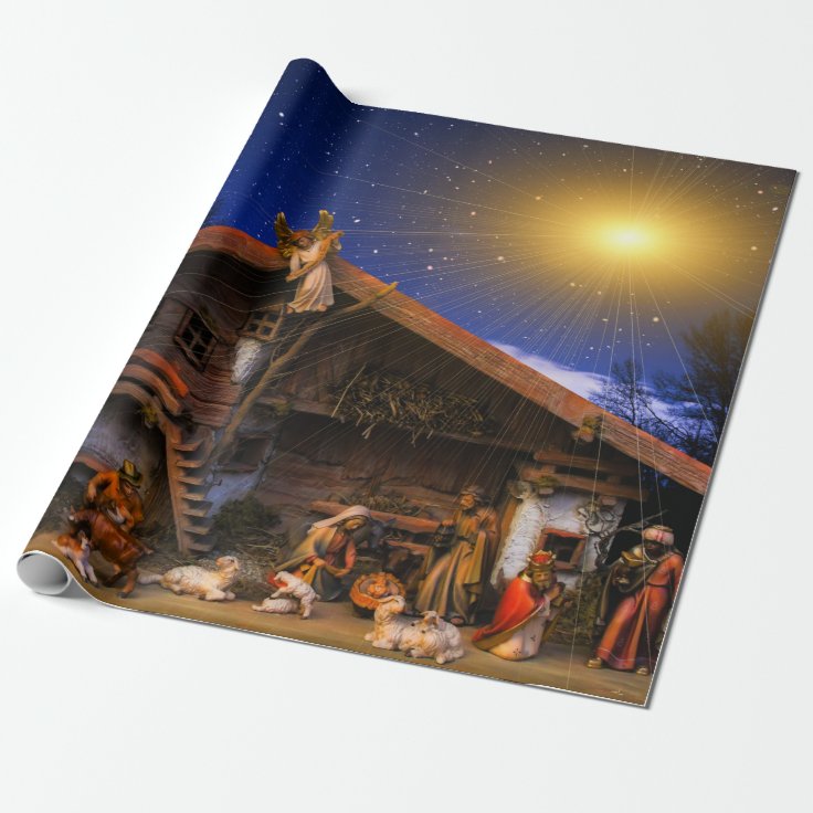 Nativity Scene Wrapping Paper | Zazzle