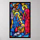 Nativity Stained Glass Christmas Poster | Zazzle