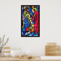 Nativity Stained Glass Christmas Poster | Zazzle