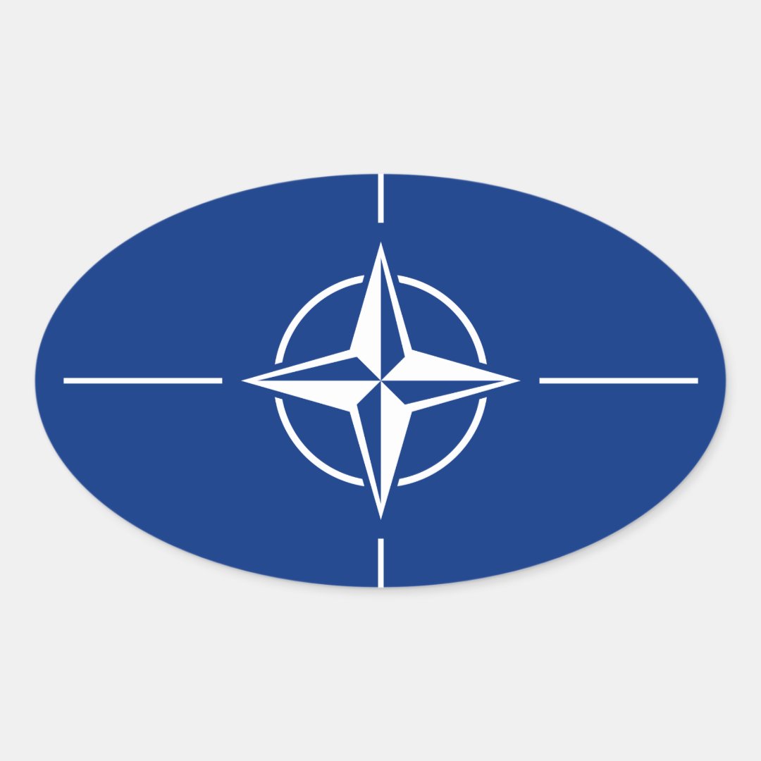 NATO Flag Oval Sticker | Zazzle