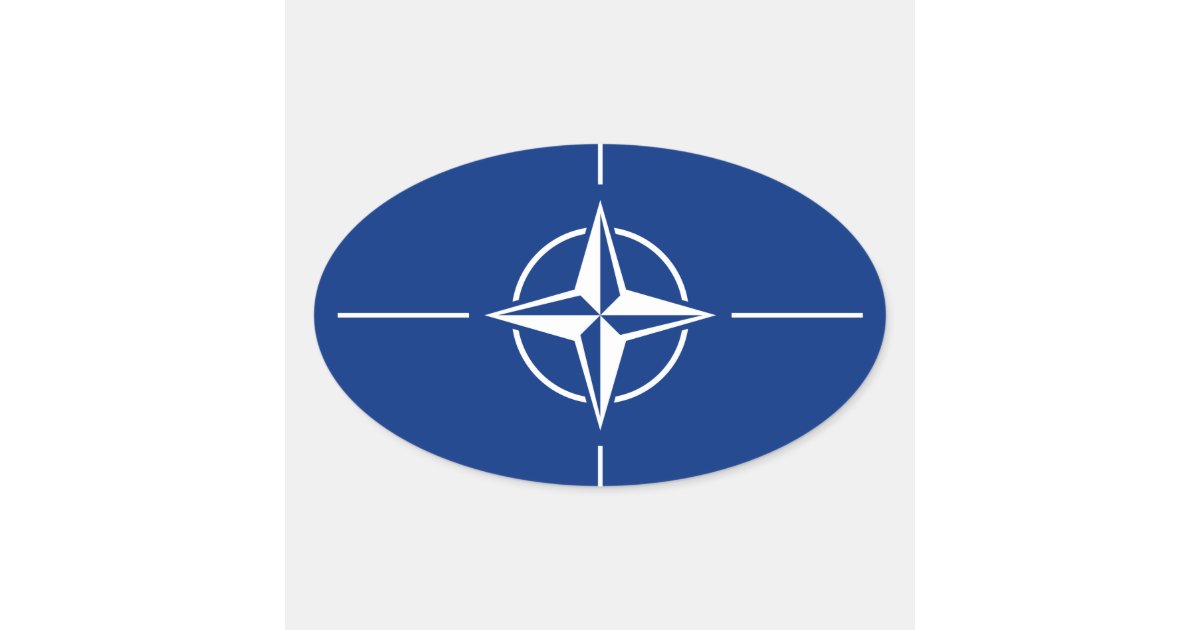 NATO Flag Oval Sticker | Zazzle