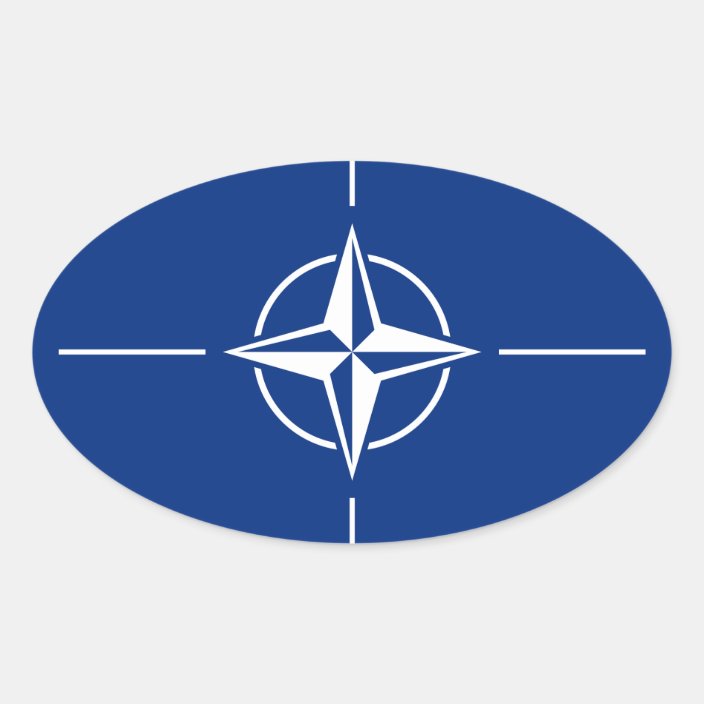 NATO Flag Oval Sticker | Zazzle