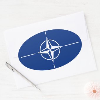 NATO Flag Oval Sticker | Zazzle
