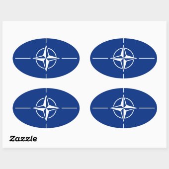 NATO Flag Oval Sticker | Zazzle