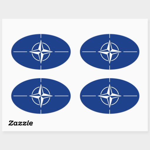 NATO Flag Oval Sticker | Zazzle