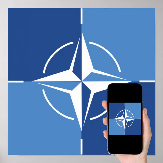 NATO ONAT flag symbol North Atlantic Treaty Organi Poster | Zazzle