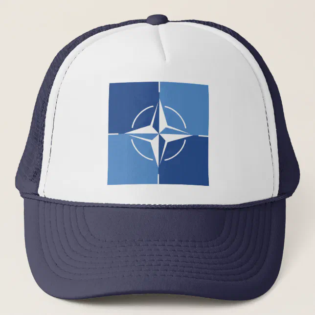 NATO ONAT flag symbol North Atlantic Treaty Organi Trucker Hat | Zazzle