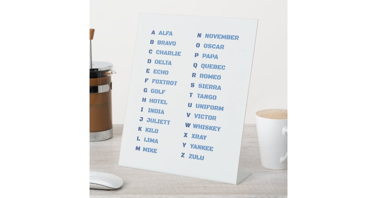 NATO Phonetic Alphabet Chart – Tactical A–Z Code Pedestal Sign | Zazzle