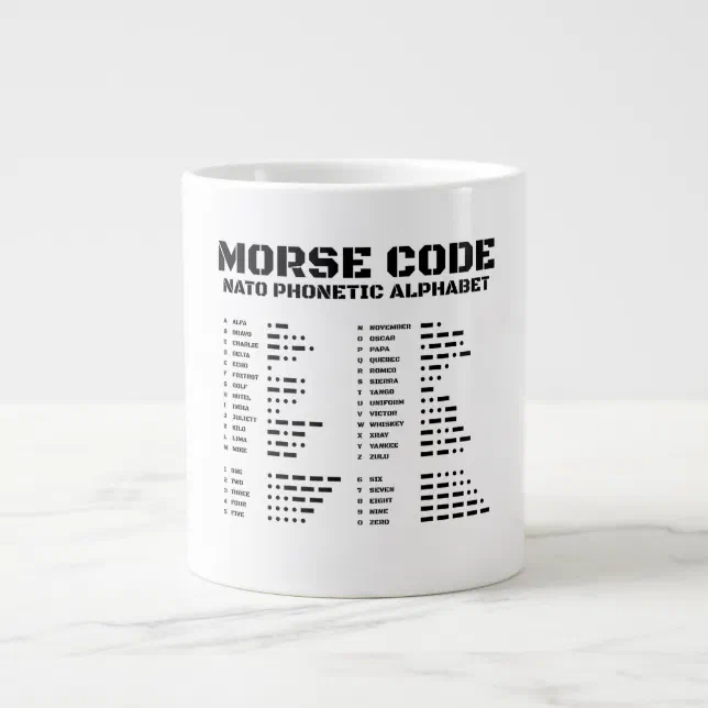 NATO Phonetic Alphabet, Morse Code, Aviation Giant Coffee Mug | Zazzle