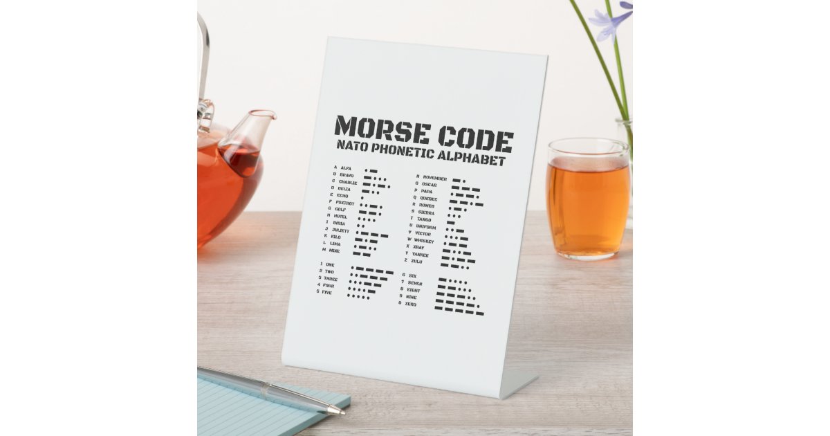 NATO Phonetic Alphabet, Morse Code, Aviation Pedestal Sign | Zazzle