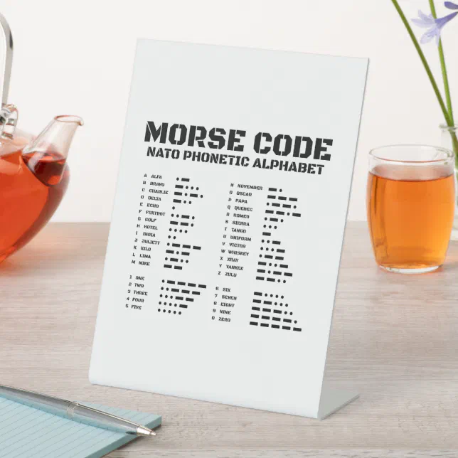 NATO Phonetic Alphabet, Morse Code, Aviation Pedestal Sign | Zazzle