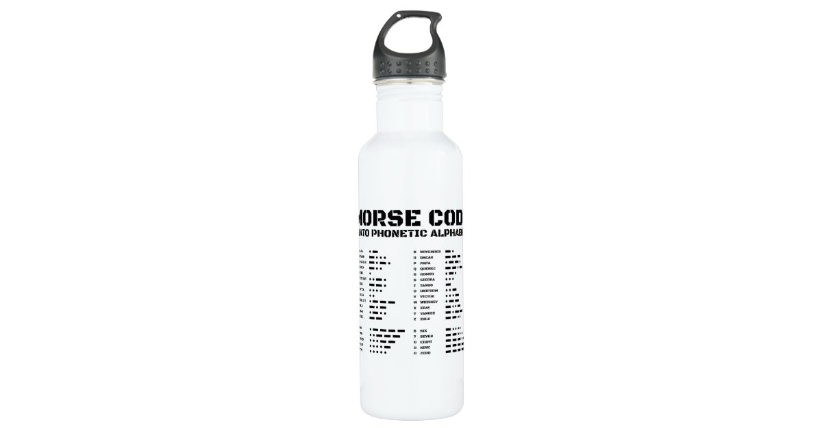 NATO Phonetic Alphabet & Morse Code CW SOS Stainless Steel Water Bottle ...