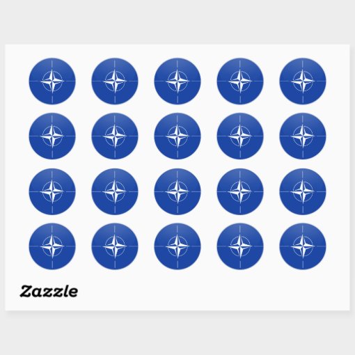 Nato quality Flag Circle Classic Round Sticker | Zazzle