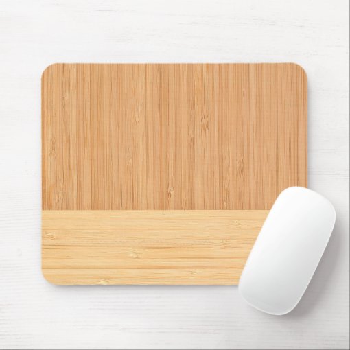 Natural Bamboo Border Wood Grain Look Mouse Pad | Zazzle