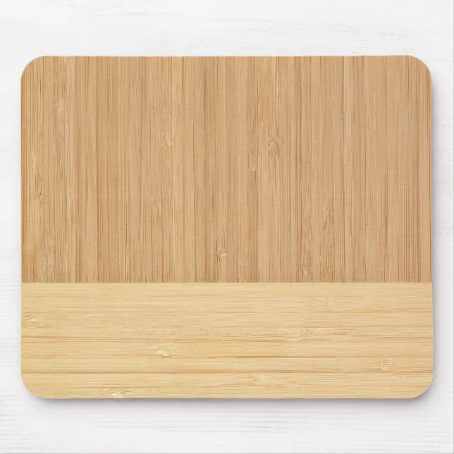 Natural Bamboo Border Wood Grain Look Mouse Pad | Zazzle