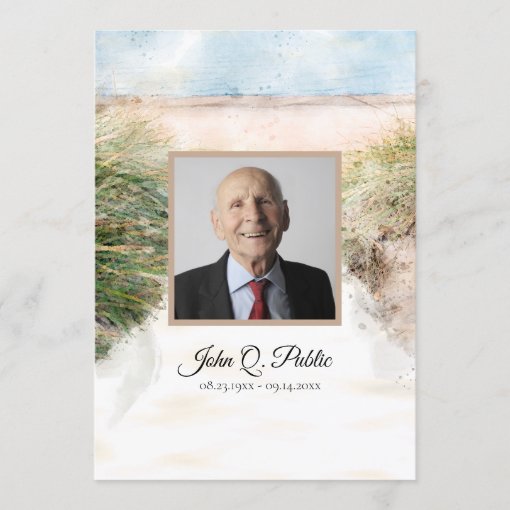 Natural Beach Watercolor Funeral Service Memorial Program | Zazzle