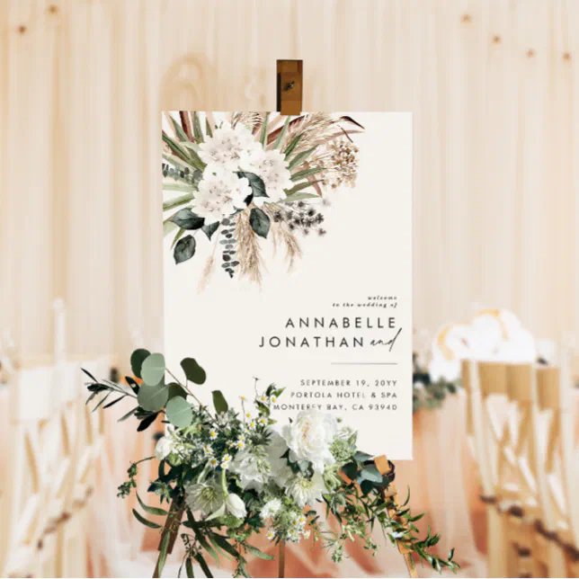 Natural bohemian botanical modern elegant foliage poster | Zazzle
