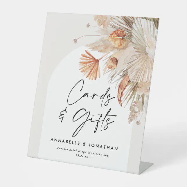 Natural botanical rustic wedding cards & gifts pedestal sign | Zazzle