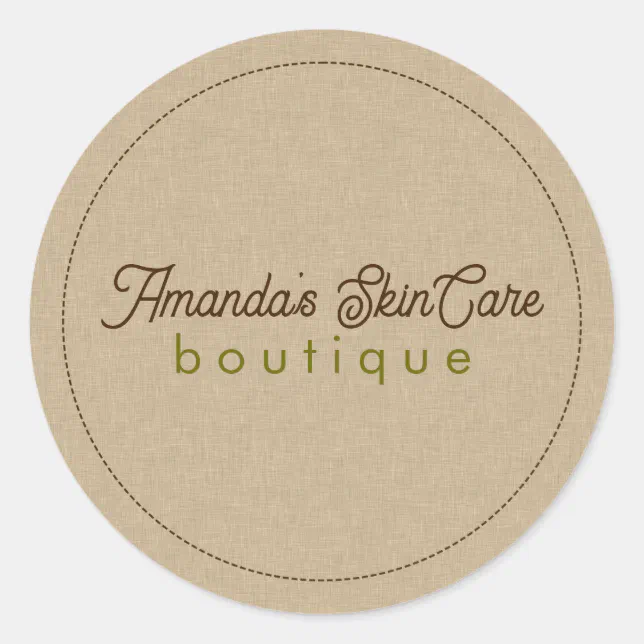 Natural Color Classic Line Texture Classic Round Sticker | Zazzle
