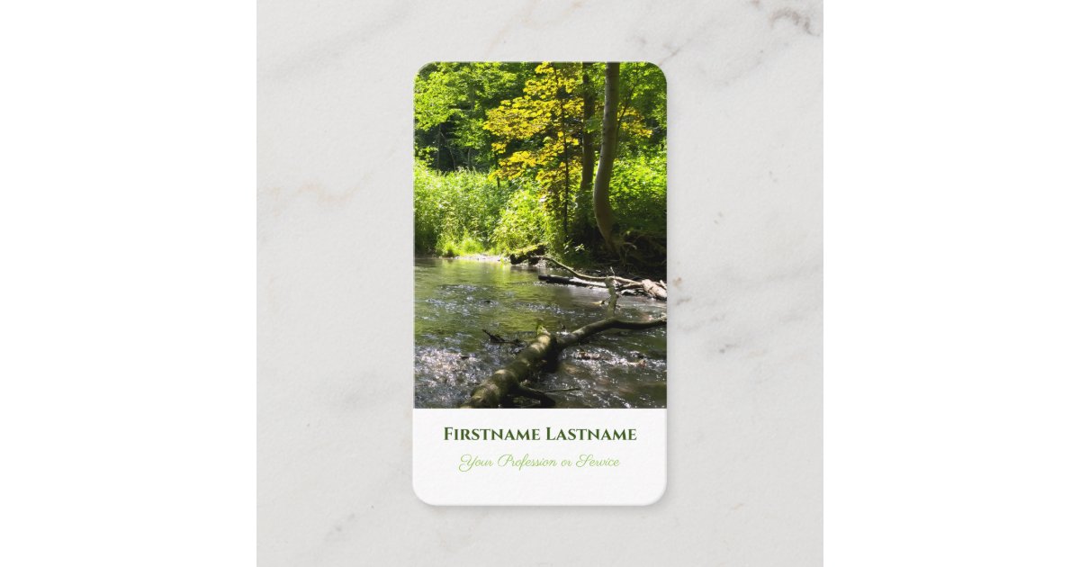 Natural creek idyllic nature life coaching experts business card | Zazzle