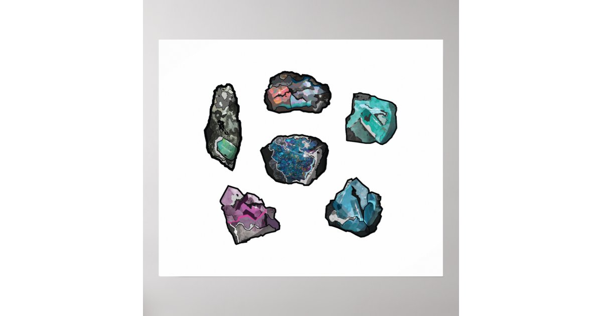 Natural Crystal Rock Collection Poster | Zazzle