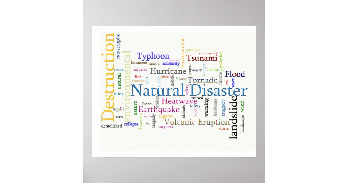 Natural Disaster Related Text Poster | Zazzle