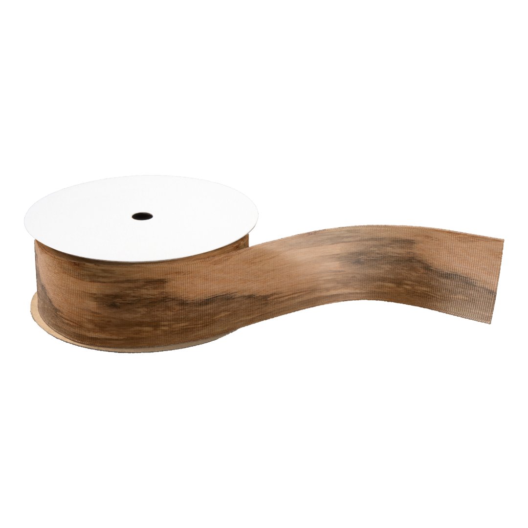 Natural Eucalyptus Wood Grain Look Grosgrain Ribbon | Zazzle
