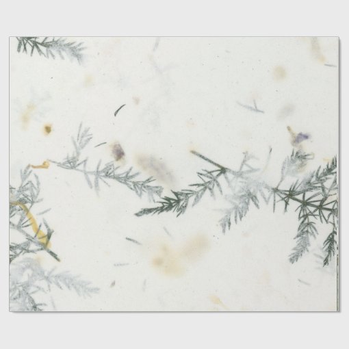 Natural Floral Grass Green Rosemary Herbs Petals Wrapping Paper | Zazzle