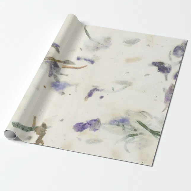 Natural Floral Grass Mint Earth Iris Mulberry Plum Wrapping Paper | Zazzle