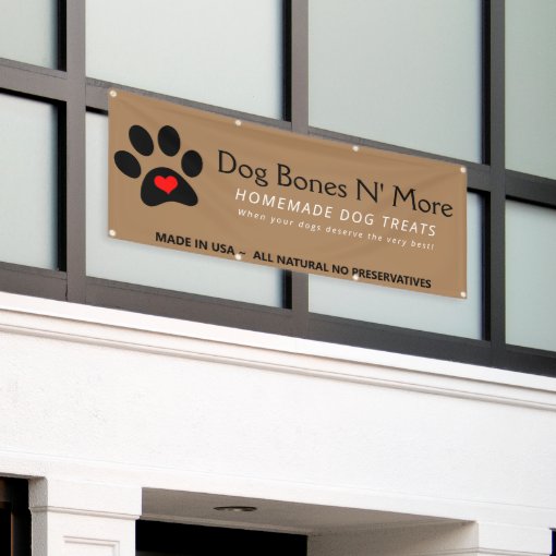 Natural Gourmet Dog Treats Bakery Banner | Zazzle