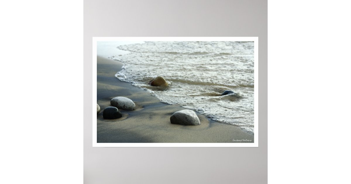 Natural Great Lakes Beach Rocks Poster Print | Zazzle