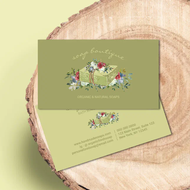 Natural Green Soap Business Card | Zazzle