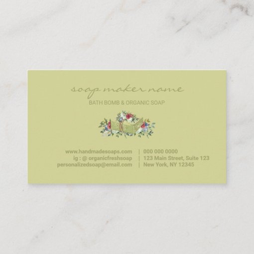 Natural Green Soap Business Card | Zazzle
