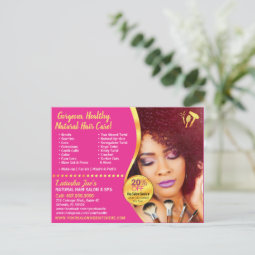 Natural Hair Care Salon Stylist Postcard Template | Zazzle